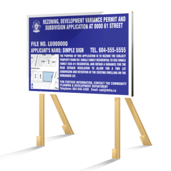 Delta Rezoning and Development Permit Application Guide – Simple Sign